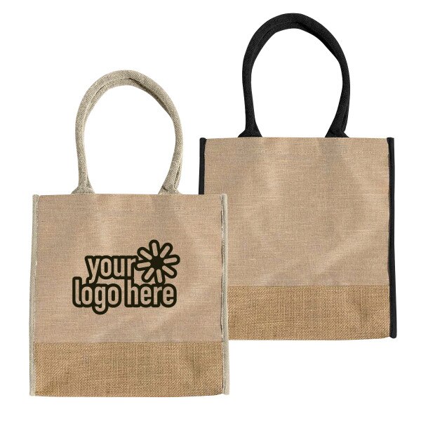 Custom Clearview Square Jute Tote | Bagmasters