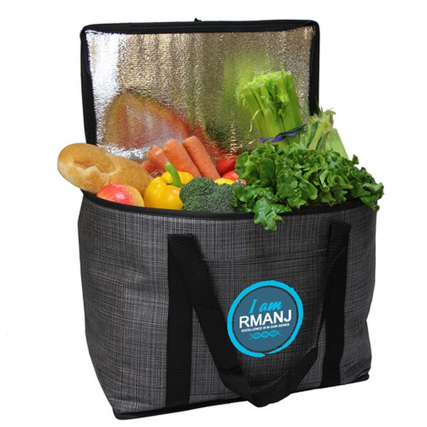 Custom Printed Matrix Zip Grocery Cooler Tote | Bagmasters Custom Printed Matrix Zip Grocery Cooler Tote | Bagmasters