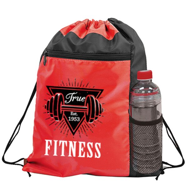 Sports Zippered Drawstring Backpack | Bagmasters