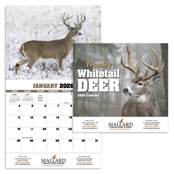 Custom Hotline Trophy Whitetail Deer Appointment Stapled Calendar ...