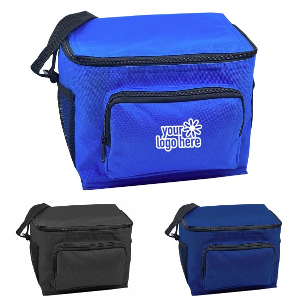 Custom Printed 6 Pack Poly Cooler With Side Pockets | Bagmasters