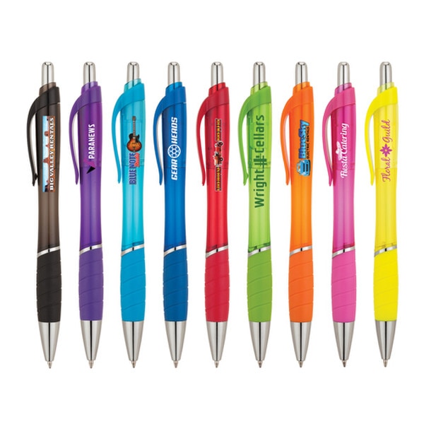 Custom Printed Wave Clear Ballpoint Pen Bagmasters