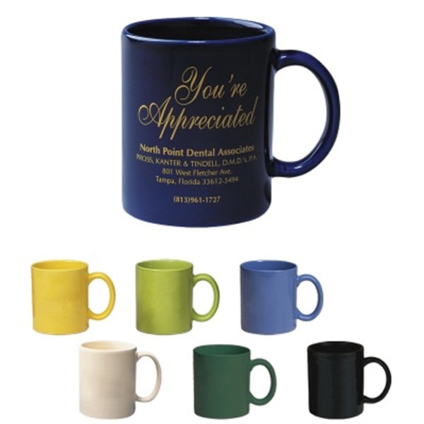 11 Oz Colored Stoneware Mug With C Handle Bagmasters